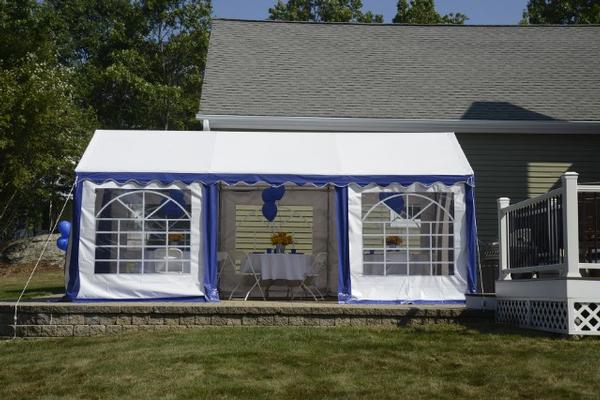 10x20 8-Leg Party Tent with Window Enclosure Kit